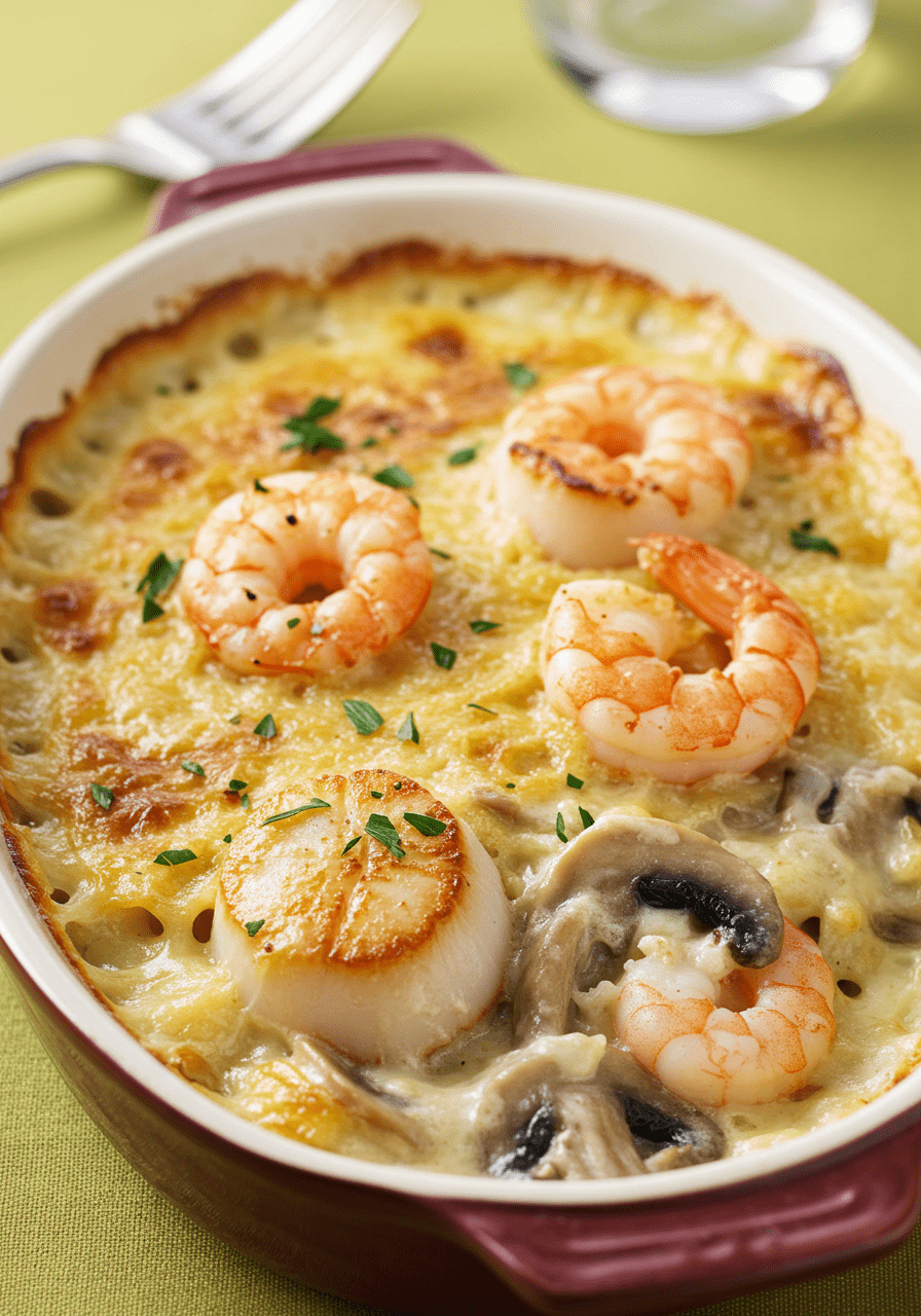 Cassolette de la Mer : Saint-Jacques, Champignons et Crevettes - Serena ...